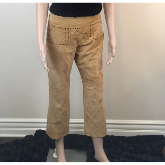 Pants & Jumpsuits | Bcbg Suede Studed Cropped Flare Leg Pants | Poshmark
